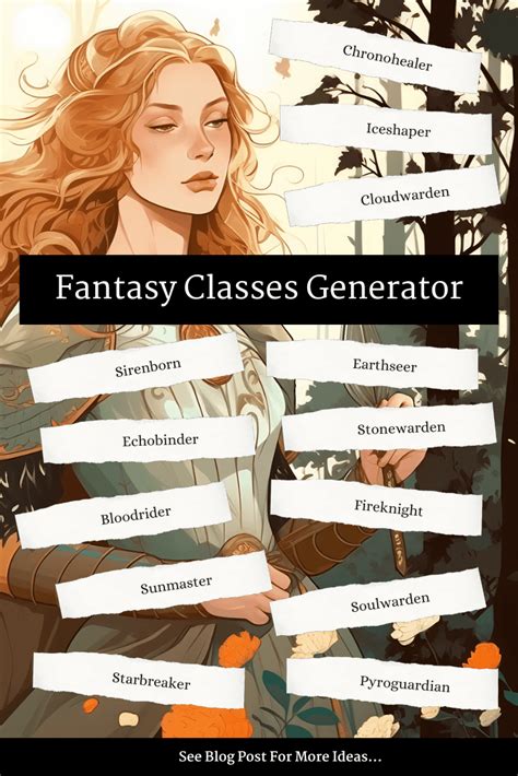 Fantasy Classes Generator Imagine Forest Yazma Ipuçları Kurgu