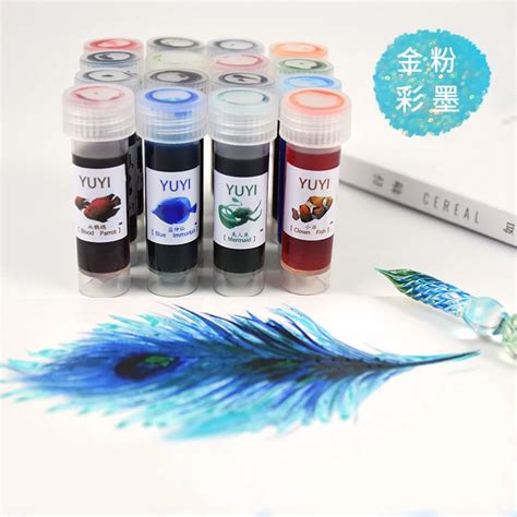 16 색 X 골드 파우더 잉크 만년필 잉크 비탄소 잉크 딥 펜 잉크 5ml병만년필 Aliexpress