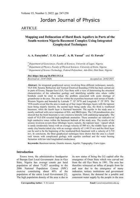 Pdf Mapping And Delineation Of Hard Rock Aquifers In Parts Of The