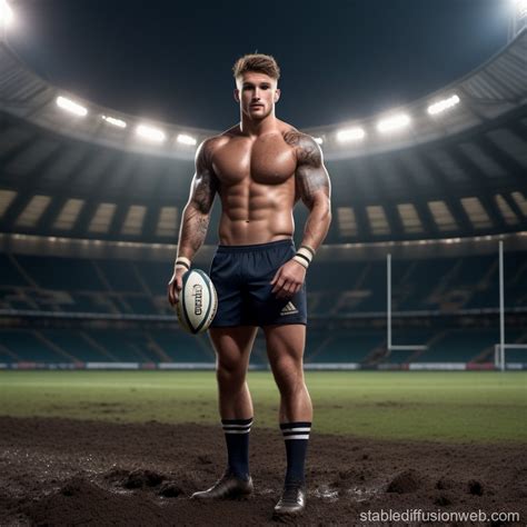 Muscular Rugby Player Prompts Stable Diffusion Online