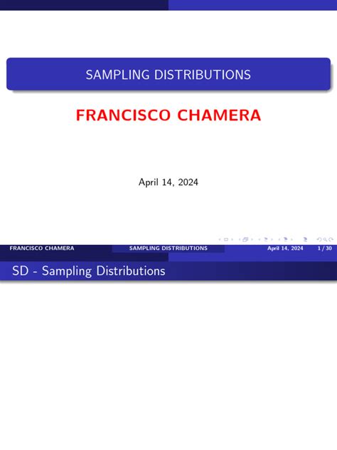 Presentation Sampling Distributions Pdf
