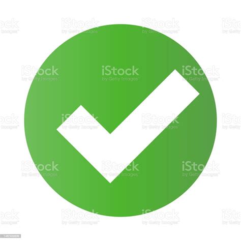 Green Gradient Checkbox Icon Authentication Or Approval Vector Stock Illustration Download