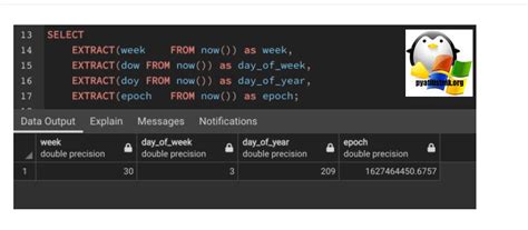 Работа с функциями даты и времени в Postgresql Настройка серверов