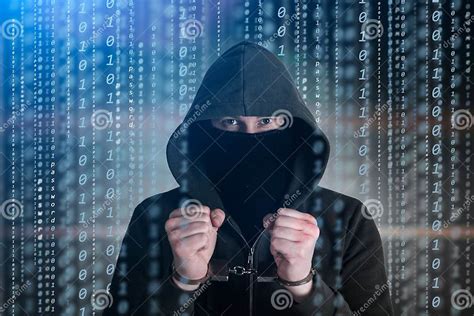 Computer Privacy Attack Hackers Programmer Look On Screen And Forcibly Writes The Program Code