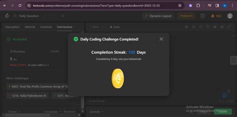 Completed 100 Days Leetcode Challenge Himanshu Singh Posted On The