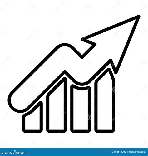 Growth Graph Up Outline Icon Financial Chart Arrow Linear Style Sign For Mobile Concept And Web