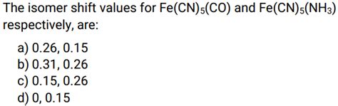 Mossbauer Spectroscopy Mcq Questions For Csir Net Gate And Iit Jam