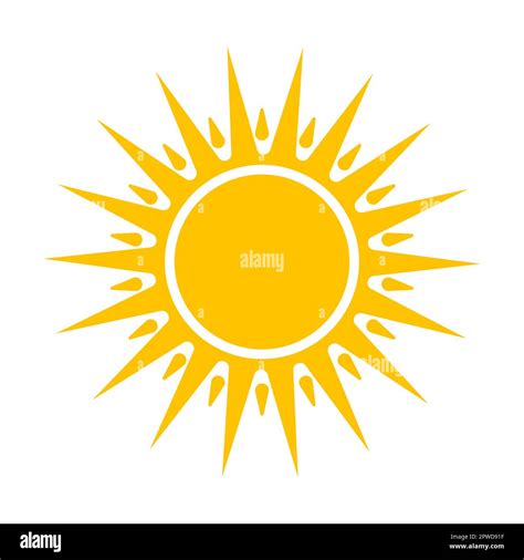 Shape Of Warm Sun Vector Illustration Of Bright Yellow Round Sun With Rays In Summer Cartoon