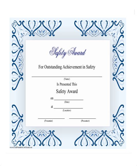 Safety Award Template