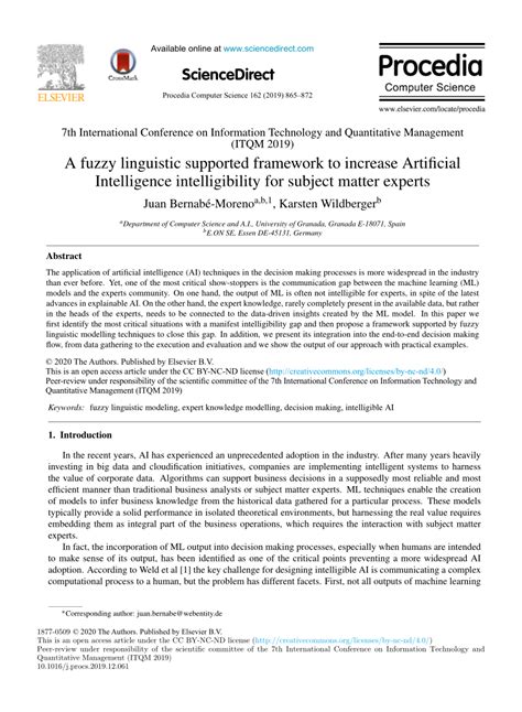 Pdf A Fuzzy Linguistic Supported Framework To Increase Artificial Intelligence Intelligibility