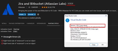 error using jira and bitbucket atlassian labs on