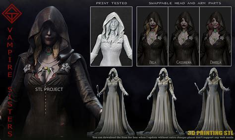 Vampire Sisters 3d Model 3d Printable Cgtrader