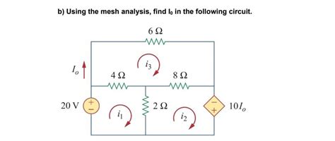 B Using The Mesh Analysis Find I0 In The Following