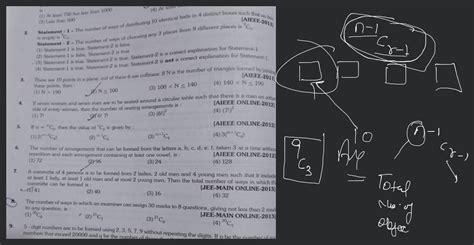 There Are 10 Points In A Plane Out Of These 6 Are Collinear If N Is The