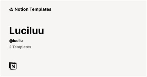 Luciluu Template Creator Notion Marketplace