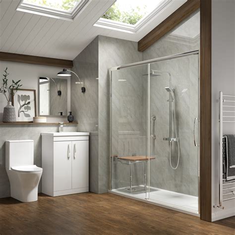 Walk In Shower Bath With Seat And Curtain For Luxurious Accessible Design