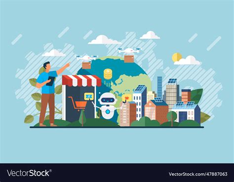 Developer With Open Robotic Soft Optimization Vector Image