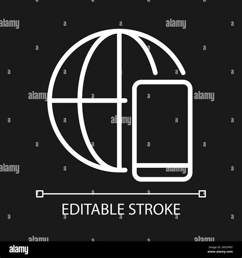 Global Communication Pixel Perfect White Linear Icon For Dark Theme Stock Vector Image And Art Alamy