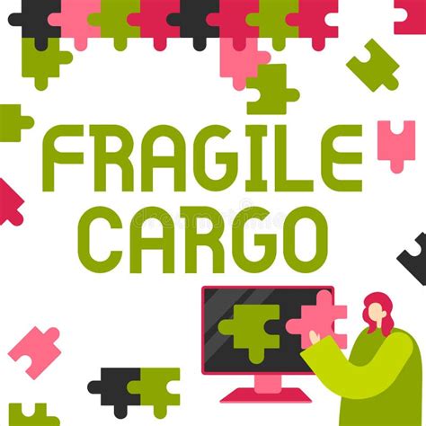Text Sign Showing Fragile Cargo Business Showcase Breakable Handle With Care Bubble Wrap Glass