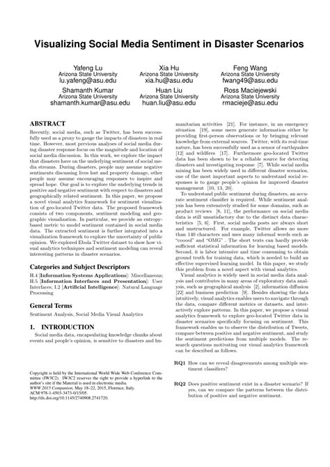 Pdf Visualizing Social Media Sentiment In Disaster Scenarios