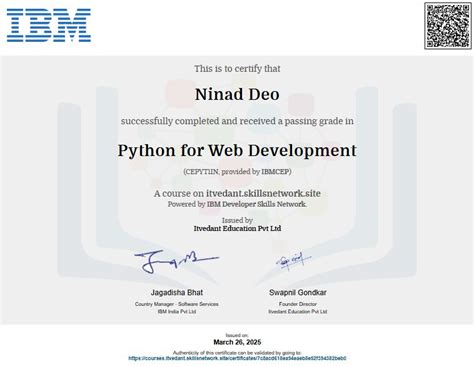 Python Webdevelopment Cybersecurity Ibm Learningneverstops Techinnovation Ninad Deo