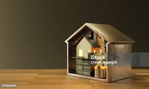 돈이 많은 투자 비율 집 부동산 사업 모기지 투자 및 금융 대출 개념 부동산 스튜디오 샷 3d 렌더링 0명에 대한 스톡 사진 및 기타 이미지 Istock