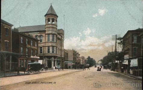 High Street Pottstown Pa Postcard