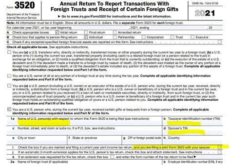 Solved Need Help On Filing Form 3520