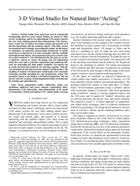 Pdf Ieee Transactions On Systems Man And Cybernetics—part A Systems And Humans 1 3 D