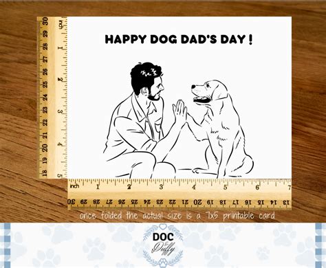 Printable Happy Dog Dads Day Card Printable Fathers Day Greeting