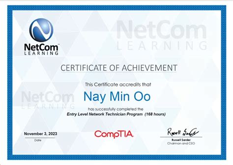 Nay Min Oo On Linkedin I Have A Certificate Of Netcom Learning Thank