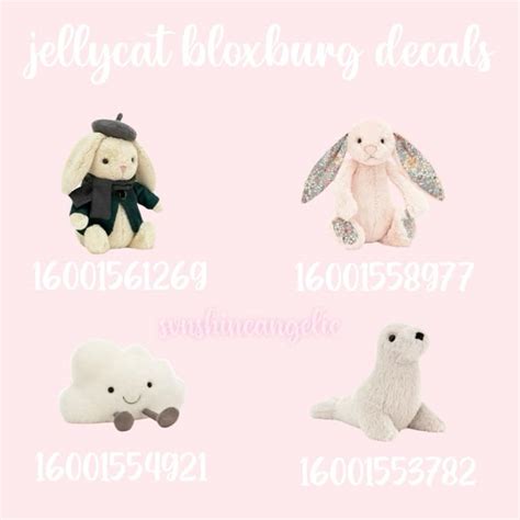 Jellycat Decals Bloxburg 🎀 Part 2 In 2024 Bloxburg Decal Codes House Decals Bloxburg