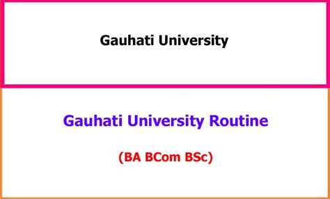 Gauhati University Exam Routine 2023 24 Ba Bcom Bsc
