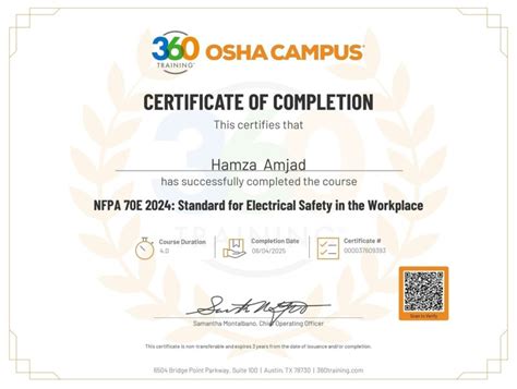 Nfpa 70e Certified ⚡ I Have Successfully Completed The Nfpa 70e