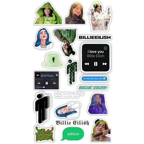 قیمت و خرید استیکر لپ تاپ کی پاپ طرح بیلی ایلیش کد A113 مجموعه 20عددی