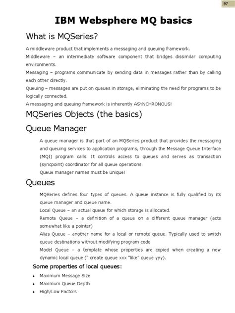 Ibm Websphere Mq Basics What Is Mqseries Pdf Areas Of Computer Science Computer Data