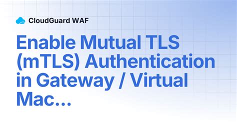 Enable Mutual Tls Mtls Authentication In Gateway Virtual Machine And Single Docker