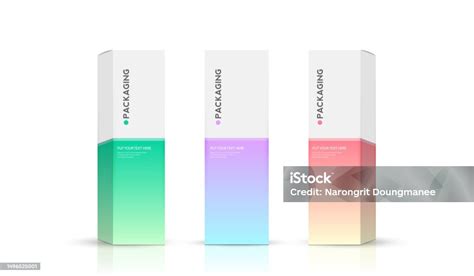 제품의 포장 디자인 템플릿을 설정합니다 빈 배경에 상자 포장 템플릿입니다 벡터 디자인 메이크업 화장품에 대한 스톡 벡터 아트 및 기타 이미지 메이크업 화장품 상자