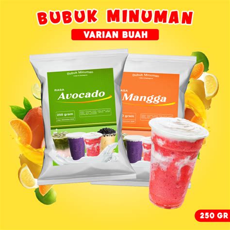 Jual Bubuk Minuman Rasa 250g Bubuk Minuman Aneka Buah Serbuk