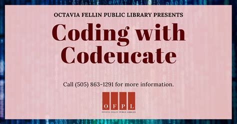 coding with codeucate octavia fellin public library