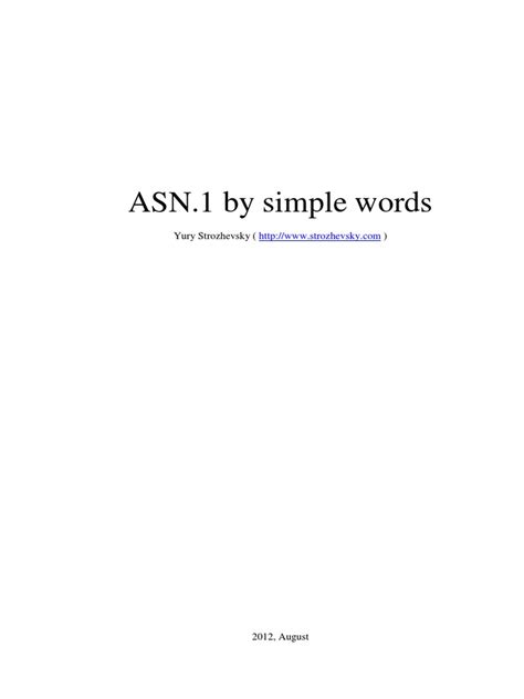 Asn1 In Simple Words Pdf Data Type Code