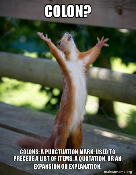 Colon Colons A Punctuation Mark Used To Precede A List Of Items A Quotation Or An Expansion