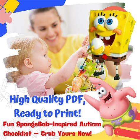 Lista De Actividades Para El Autismo Inspirada En Bob Esponja Rutinas