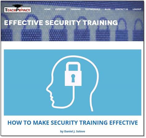 Data Security Training Blog By Daniel J Solove Teachprivacy