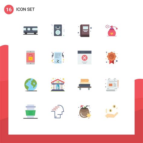 Set Of 16 Modern Ui Icons Symbols Signs For Bus Education Vehicle Ipod Perfume Editable Pack Of