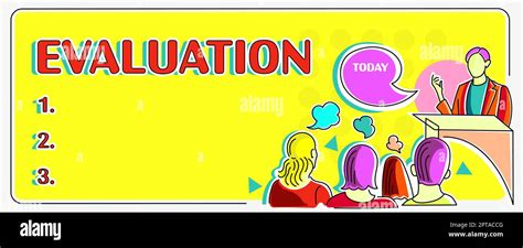Text Sign Showing Evaluation Business Idea Standard Of Performance Of