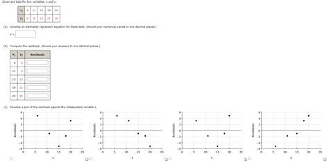 solved given are data for two variables x and y x 6 11