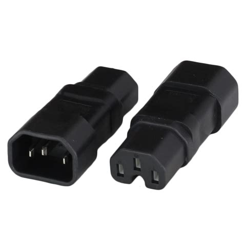 Buy Adapter Iec60320 C14 Plug To Iec 60320 C15 Connector Black
