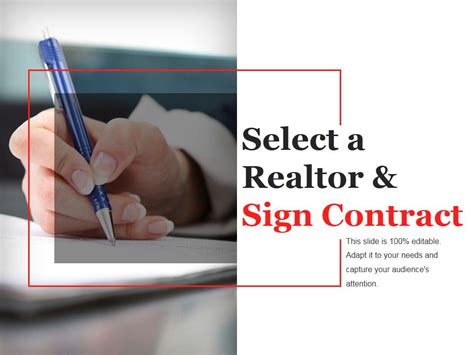 Select A Realtor And Sign Contract Template 1 Ppt Powerpoint Presentation Summary Display