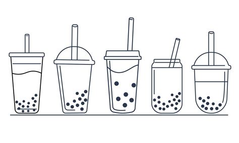 Bubble Tea Cup Icon On Beige Background Vector Set 30773220 Vector Art